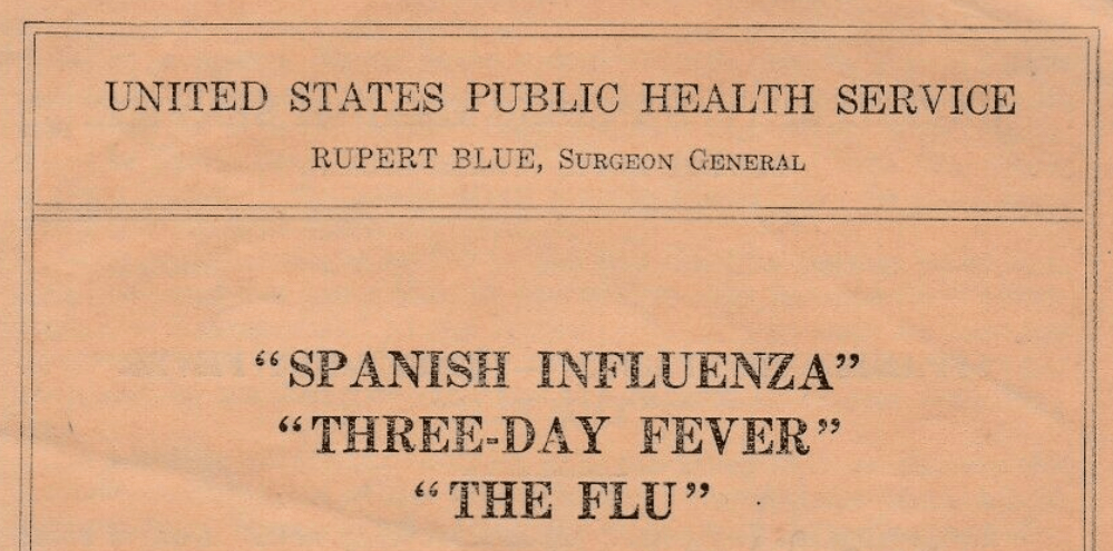 The USA advice during the ‘Spanish flu’ of 1918 – original document ...